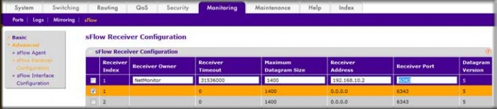 How do I configure statistical packet-based sampling with sFlow using the web interface on my ...